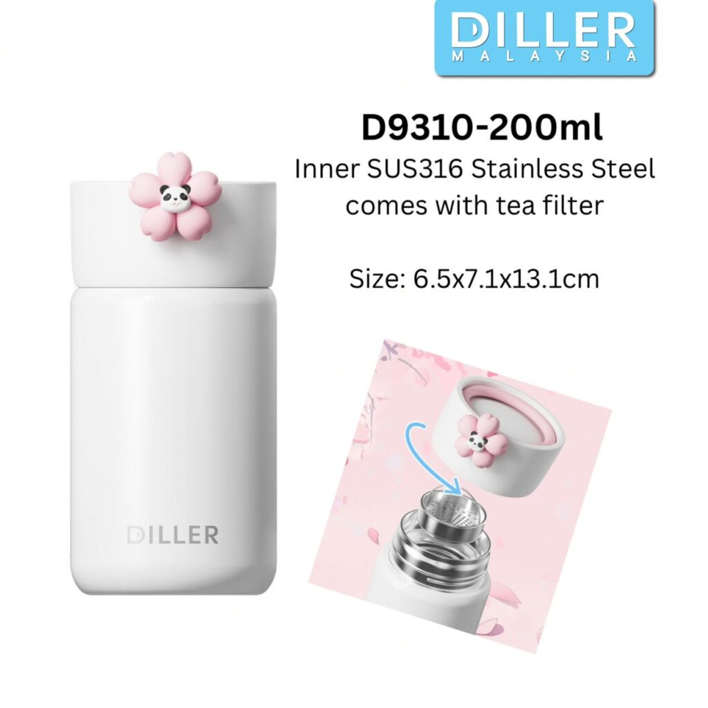 Diller Sakura Panda Spring Thermo Vacuum Flask Insulated Keep Hot Cold ...